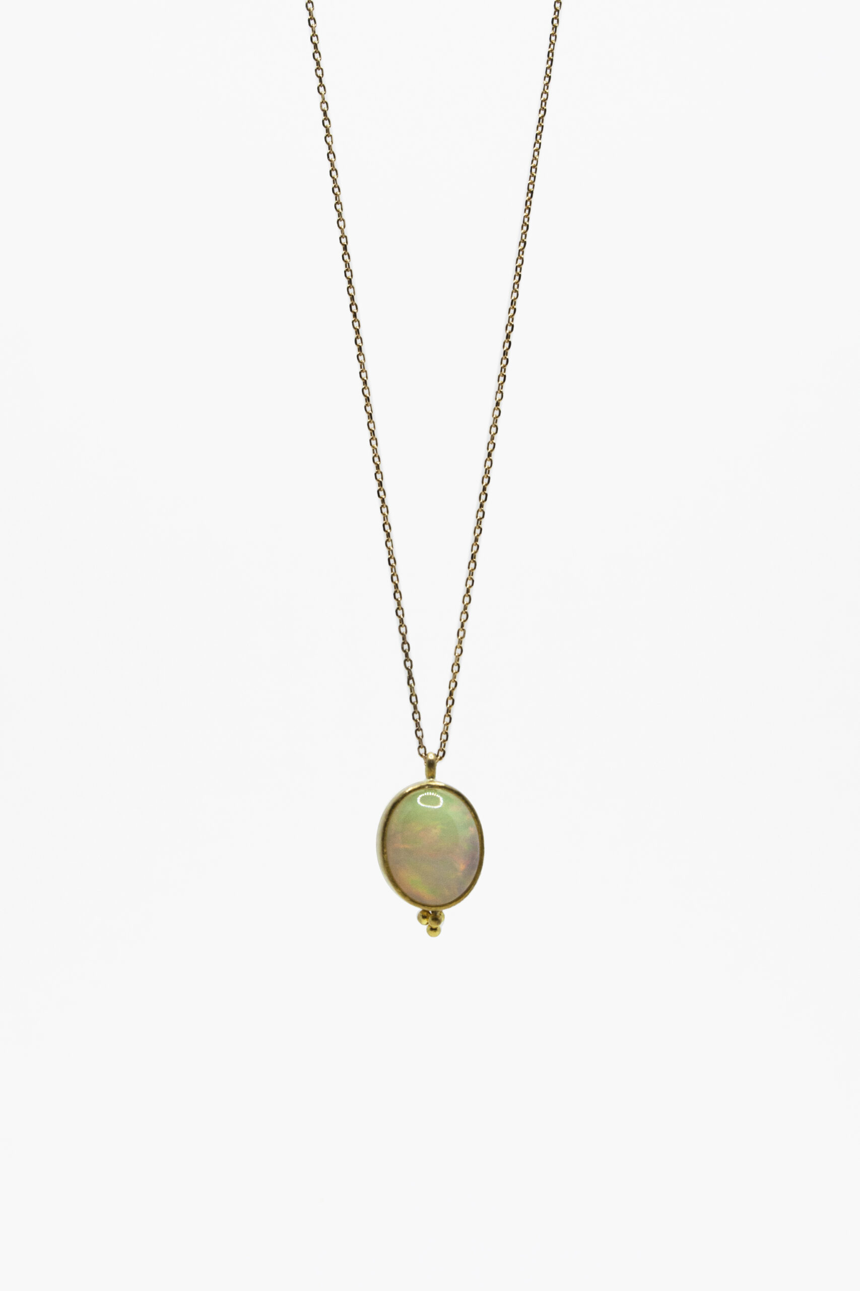 22k Gold Granulation Pendant with Opal • Lin Bader Design